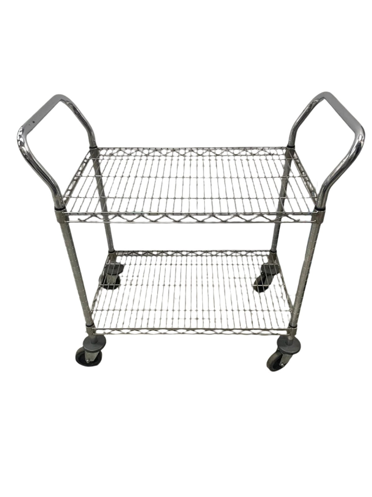 2-Shelf Rolling Wire Picking Utility Cart, 35"L x 18"W x 36"H , Adjust ...